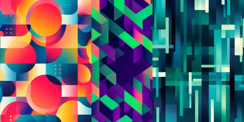 Geometric Gradient Patterns Midjourney Prompt | PromptBase