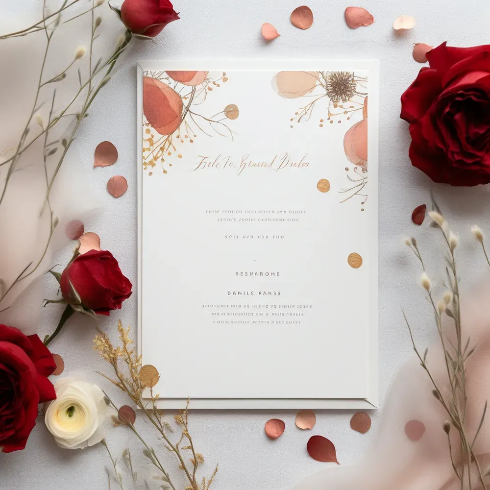 Elegant Simple Wedding Invitations Midjourney Prompt | PromptBase