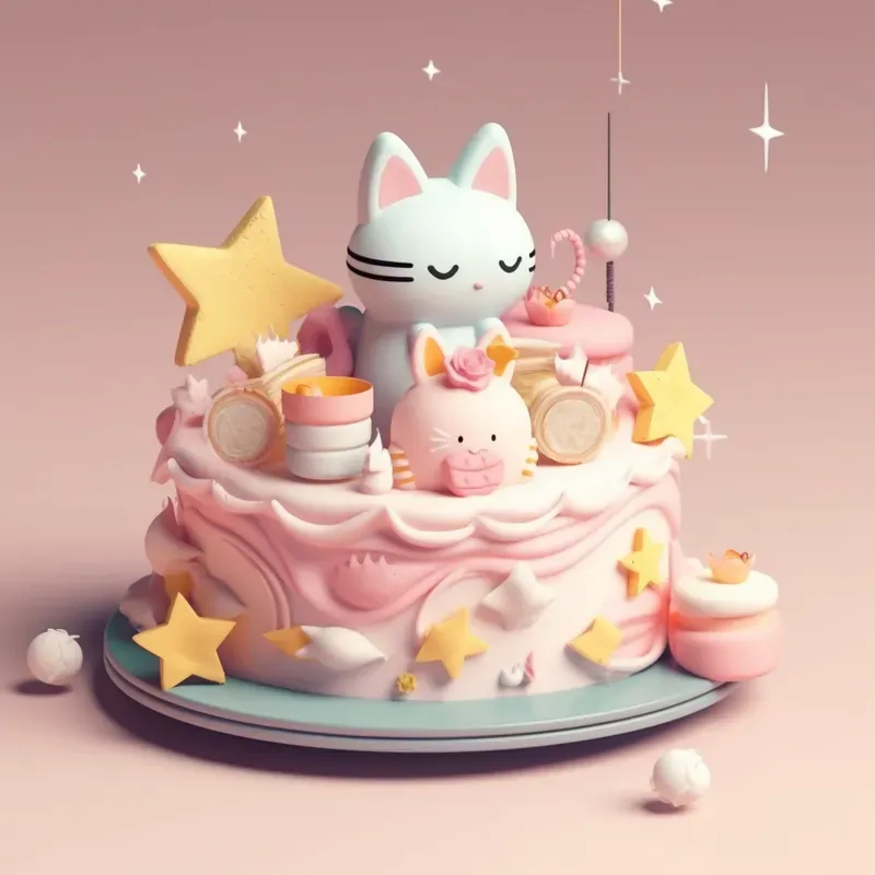 Cute Simple 3D Clay Sweet Cakes Midjourney Prompt | PromptBase