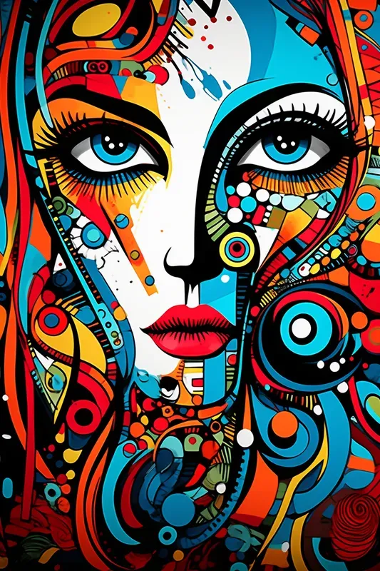 Colorful Abstract Face Art Midjourney Prompt | PromptBase