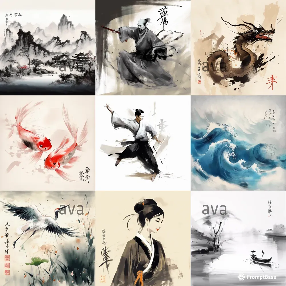 Traditional Chinese Drawings Midjourney Prompt | PromptBase