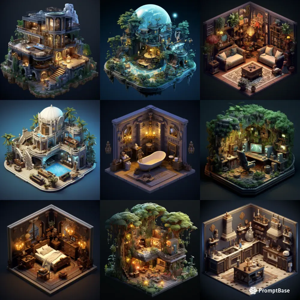 Isometric Images Midjourney Prompt | PromptBase