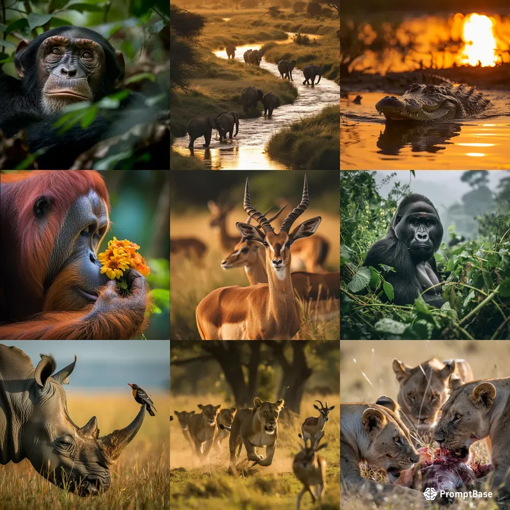Wildlife Documentary Photographs Midjourney Prompt | PromptBase