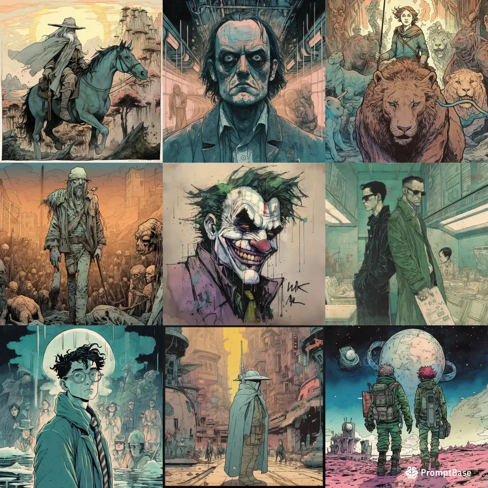 Famous Movies Vintage Comic Book Style Midjourney Prompt | PromptBase