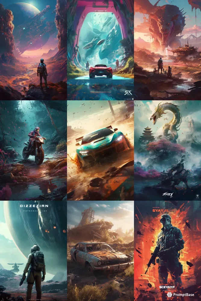 Videogame Cover Designs Real Midjourney Prompt | PromptBase