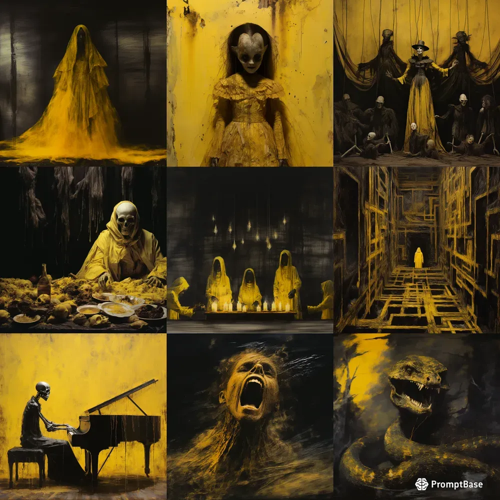 Vivid Horror Paintings Midjourney Prompt | PromptBase