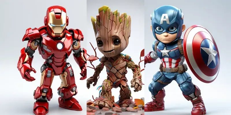 Cute 3D Avengers Assembles Midjourney Prompt | PromptBase