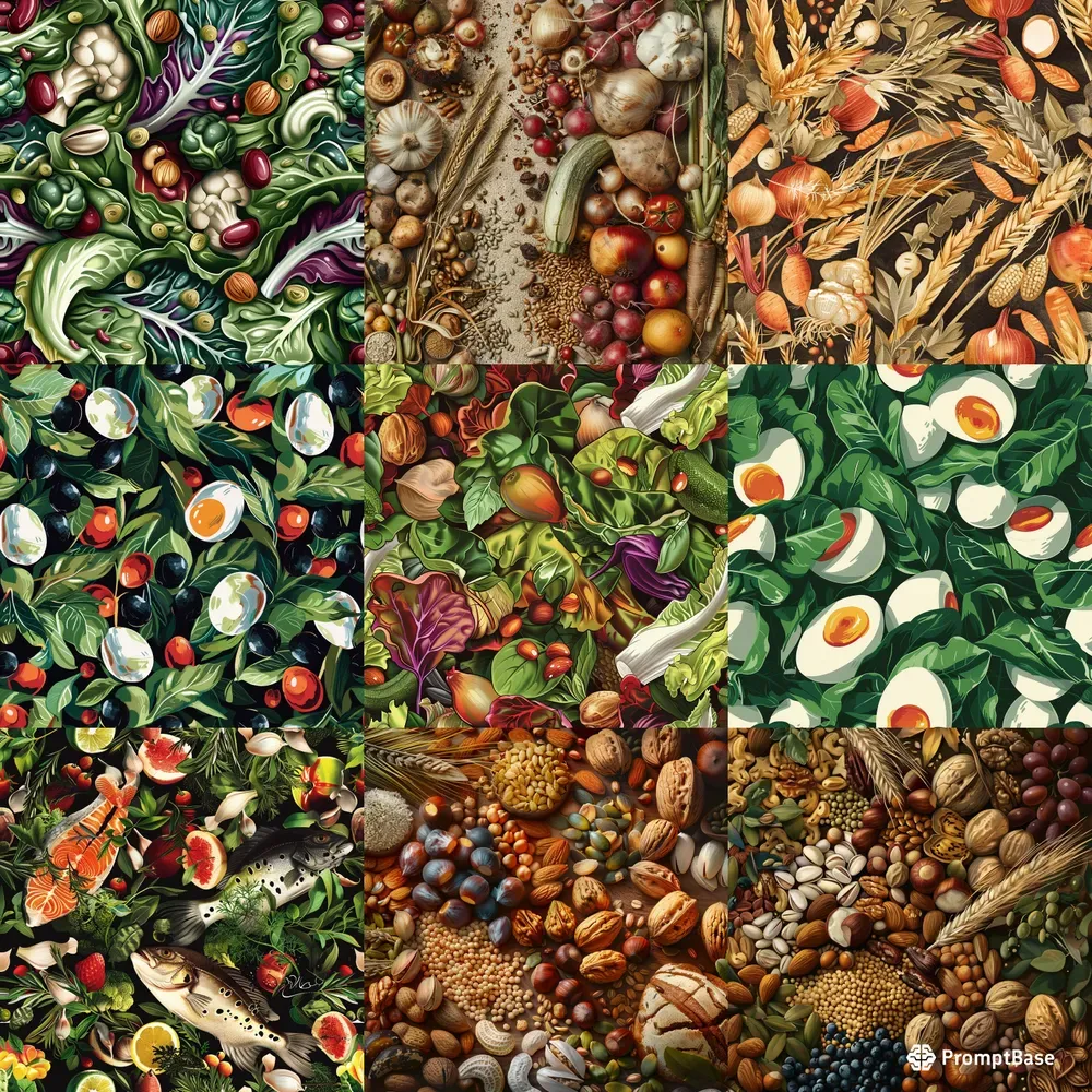 Culinary Canvas Wholesome Fusion Patterns Midjourney Prompt | PromptBase