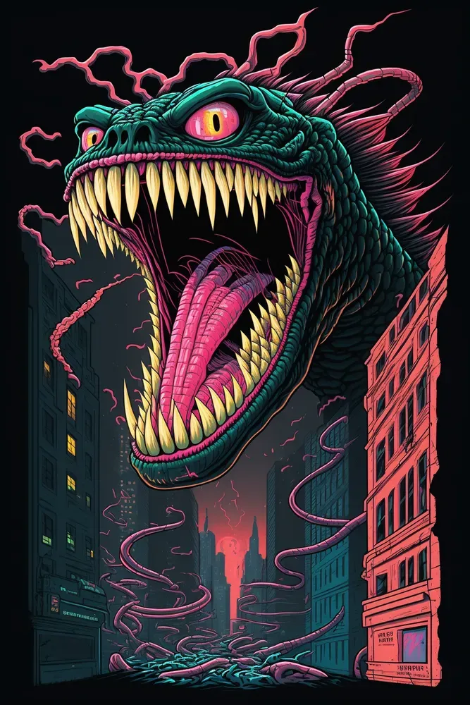 Weird 80s Monsters Midjourney Prompt | PromptBase