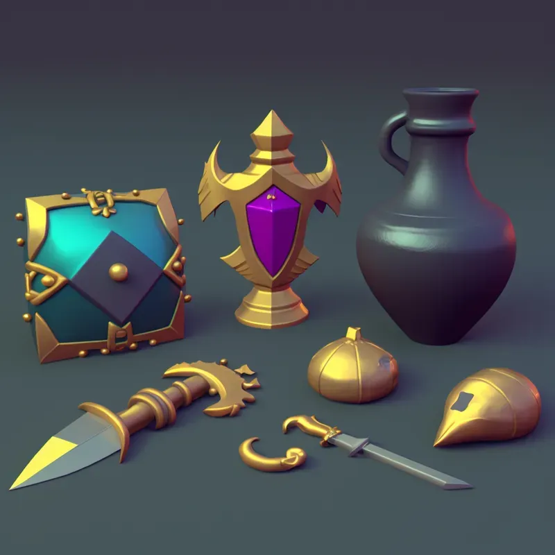 Unity Style Game Assets Premium Items Midjourney Prompt | PromptBase