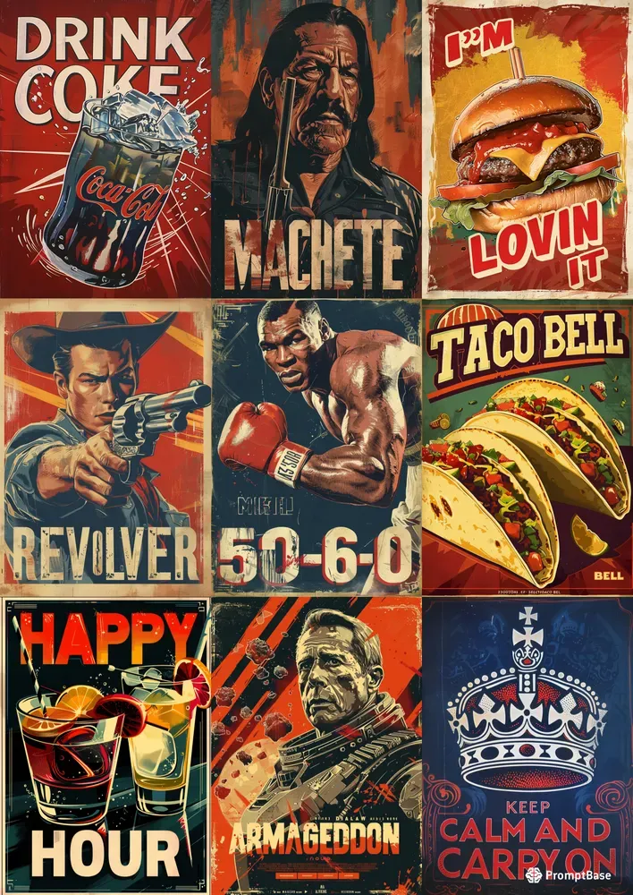 Vintage Propaganda Posters Midjourney Prompt | PromptBase