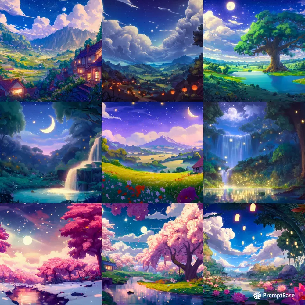 Magical Anime Landscape Ghibli Sceneries PromptBase Prompt | PromptBase