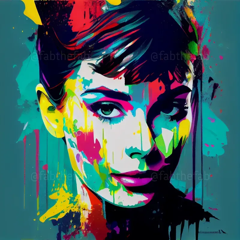 Female Icons 50s In Color Explosions Midjourney Prompt | PromptBase