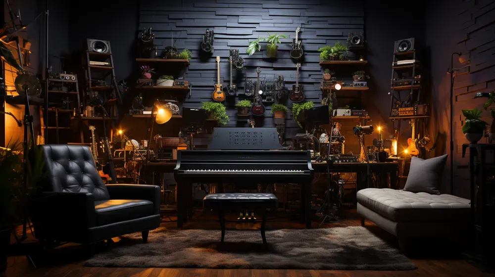 Dynamic YouTube Studio Backdrops Midjourney Prompt | PromptBase