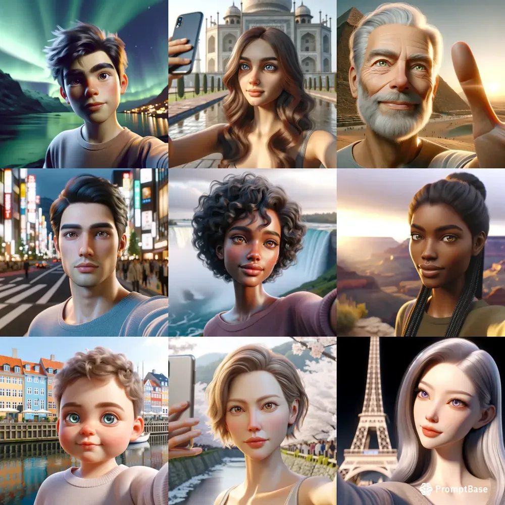 3D Selfie Creations DALL·E Prompt | PromptBase