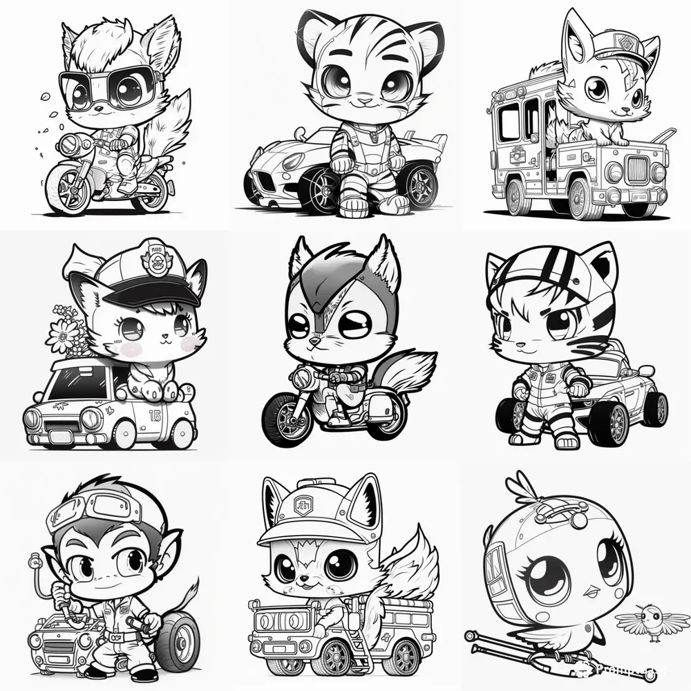Ride Vehicle Coloring Pages For Kids Midjourney Prompt | PromptBase