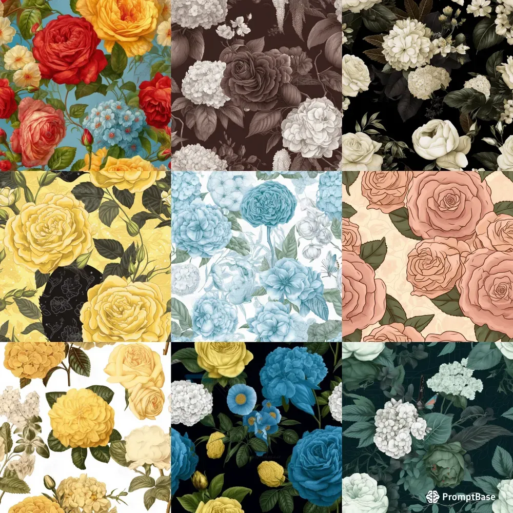 Seamless Floral Wallpapers Midjourney Prompt | PromptBase