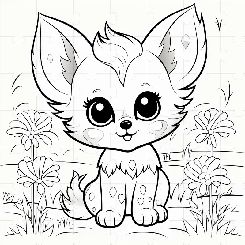Chibi Animals Coloring Pages Midjourney Prompt | PromptBase