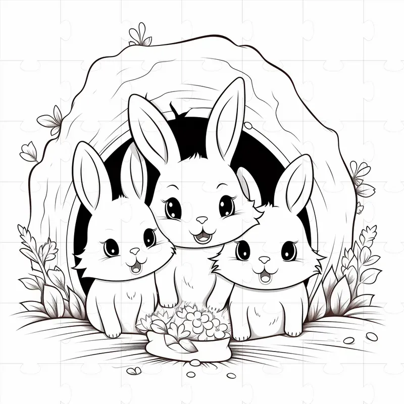 Chibi Animals Coloring Pages Midjourney Prompt | PromptBase