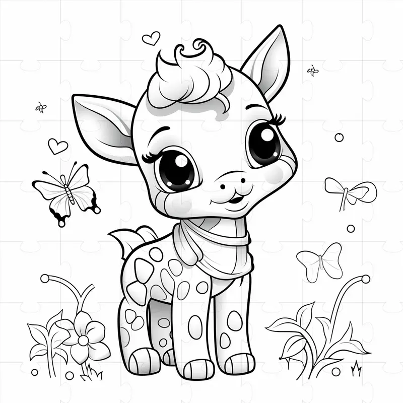 Chibi Animals Coloring Pages Midjourney Prompt | PromptBase