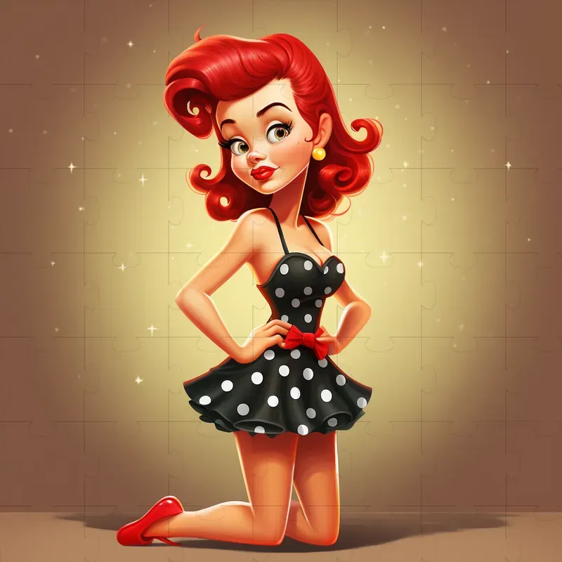 Beautiful Pinup Girls Illustrations Midjourney Prompt | PromptBase