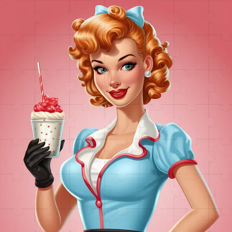 Beautiful Pinup Girls Illustrations Midjourney Prompt | PromptBase