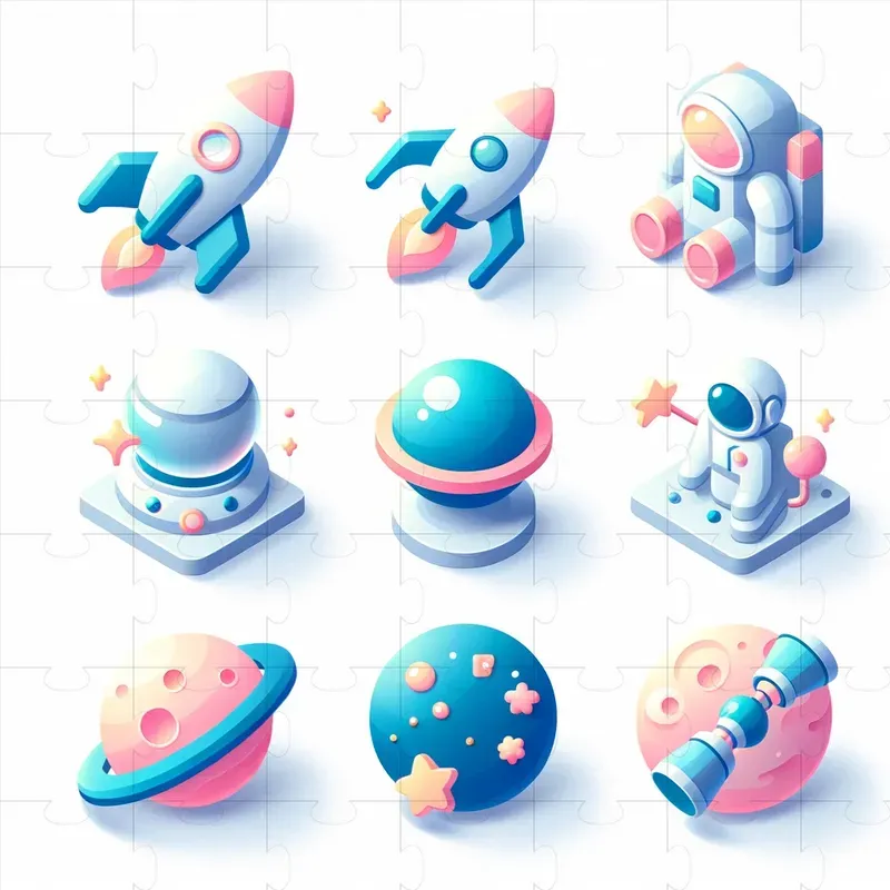 Playful Isometric Icons DALL·E Prompt | PromptBase