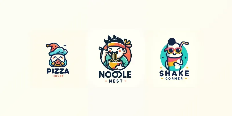 Cartoon Food Logo Designs DALL·E Prompt | PromptBase