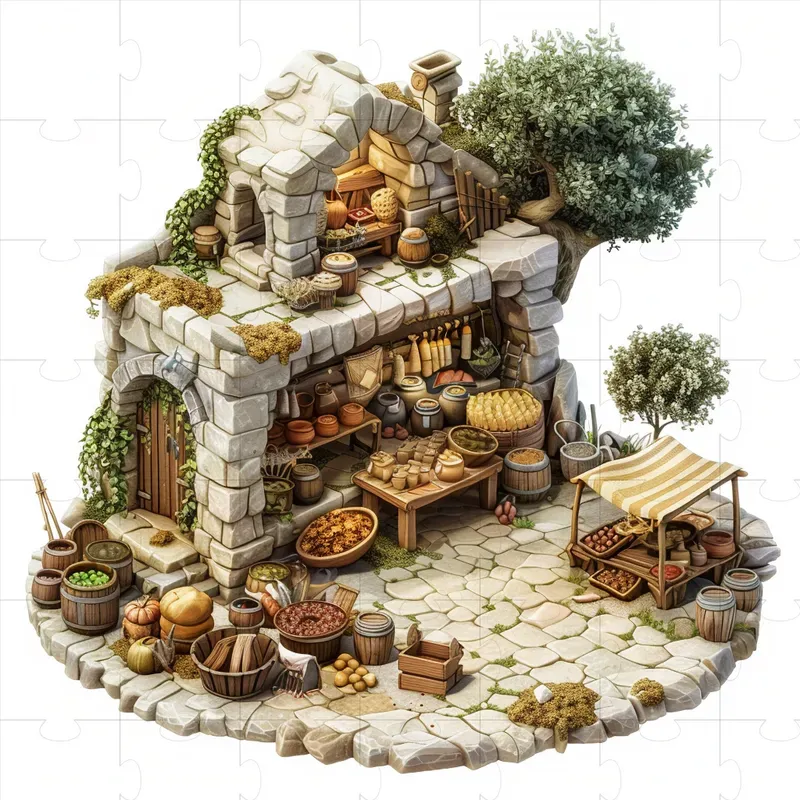 Isometric Medieval Buildings Midjourney Prompt | PromptBase