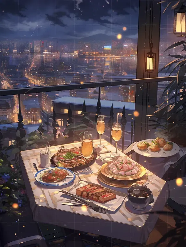 Kawaii Anime Romantic Table Scenes Midjourney Prompt | PromptBase