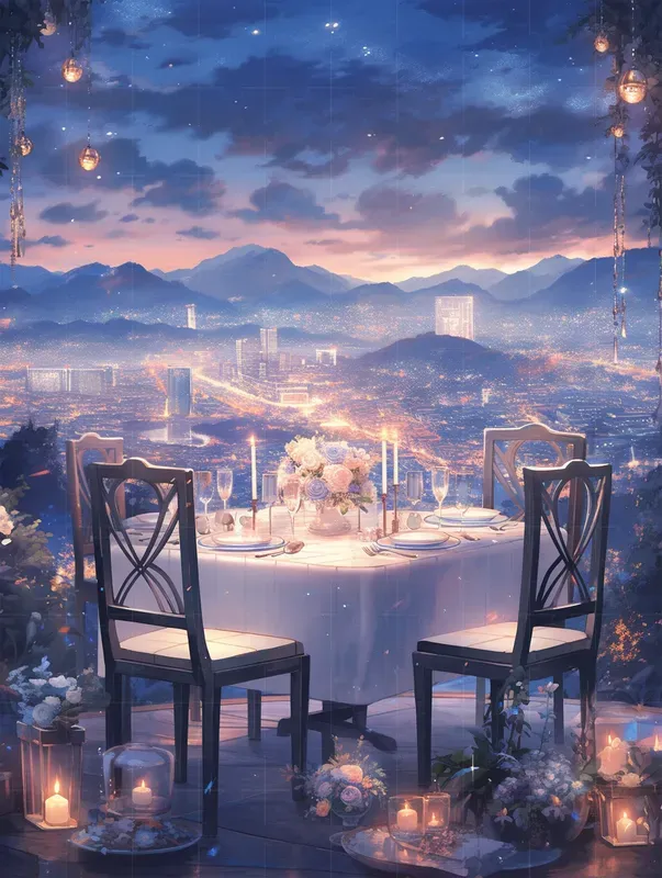 Kawaii Anime Romantic Table Scenes Midjourney Prompt | PromptBase