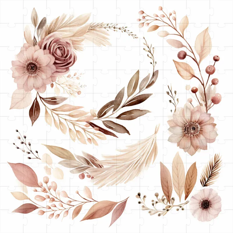 Pretty Boho Floral Watercolor Cliparts Midjourney Prompt | PromptBase