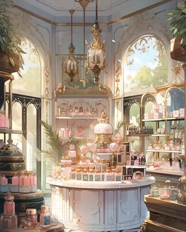 Kawaii Anime Rococo Interior Scenes Midjourney Prompt | PromptBase