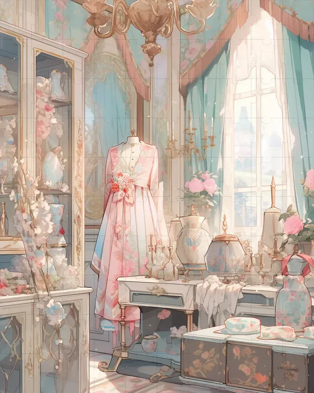 Kawaii Anime Rococo Interior Scenes Midjourney Prompt | PromptBase