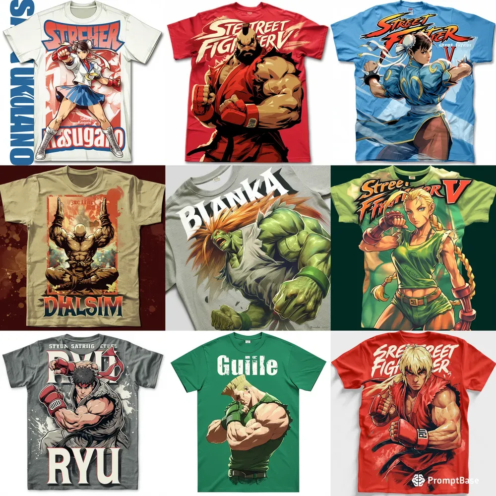 Street Fighter Tshirts Midjourney Prompt | PromptBase