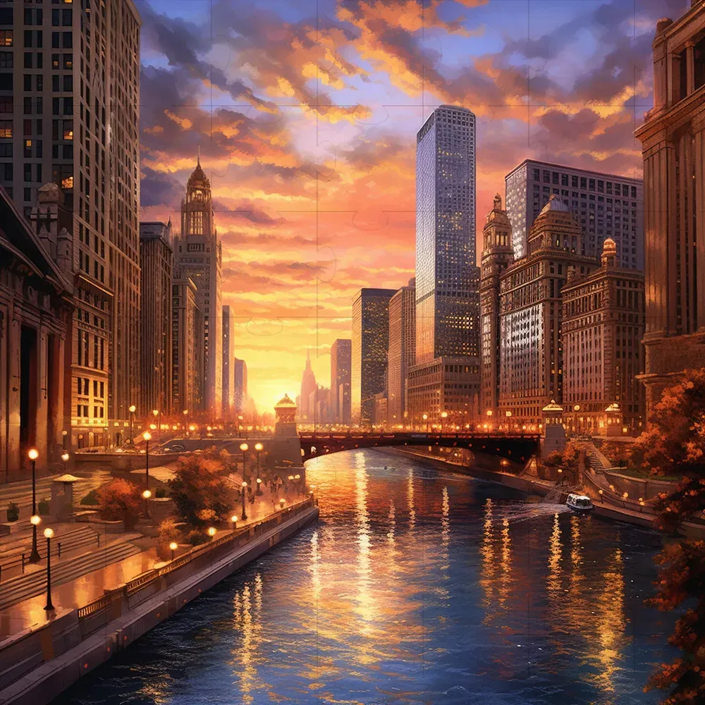 Realistic Cityscapes With Rivers Midjourney Prompt | PromptBase