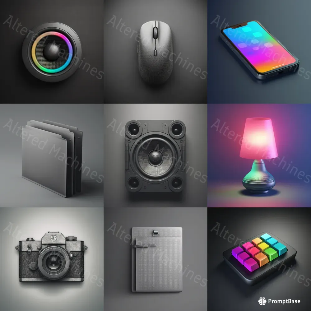 Minimal 3D Icons Midjourney Prompt | PromptBase