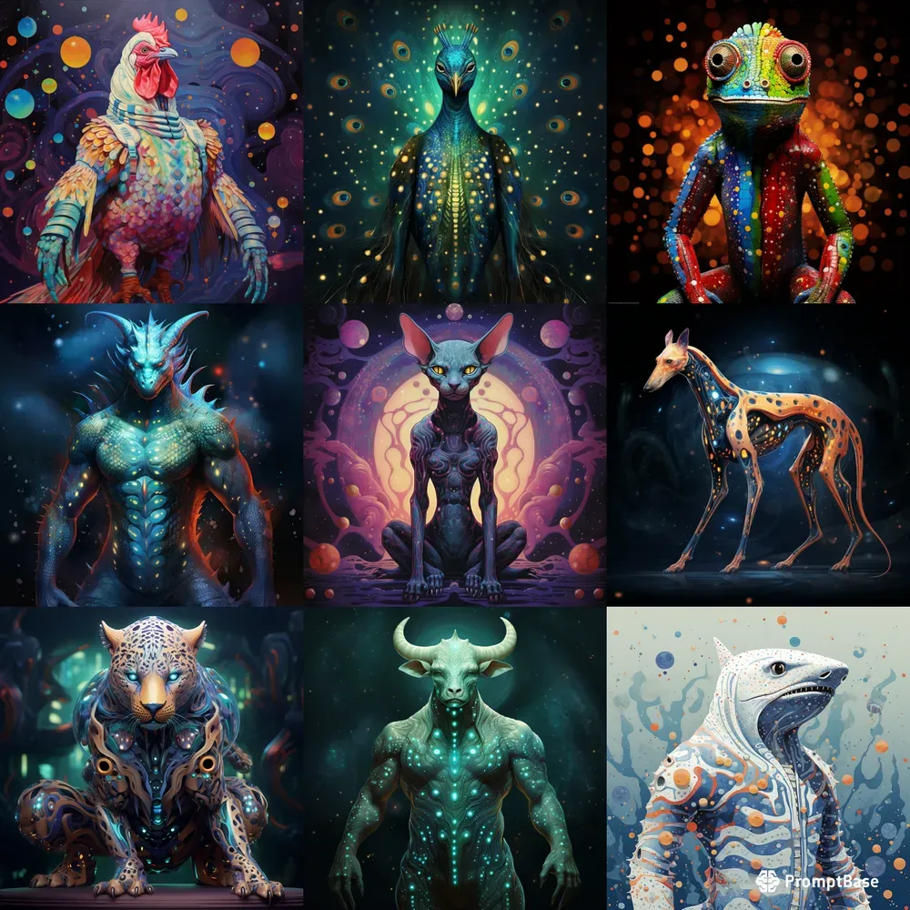 Futuristic Alien Animals Midjourney Prompt | PromptBase