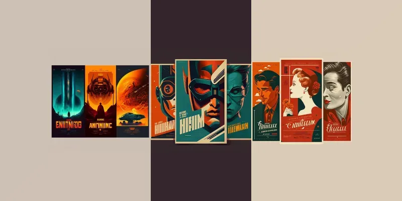 Retro Contrast Movie Posters Midjourney Prompt | PromptBase