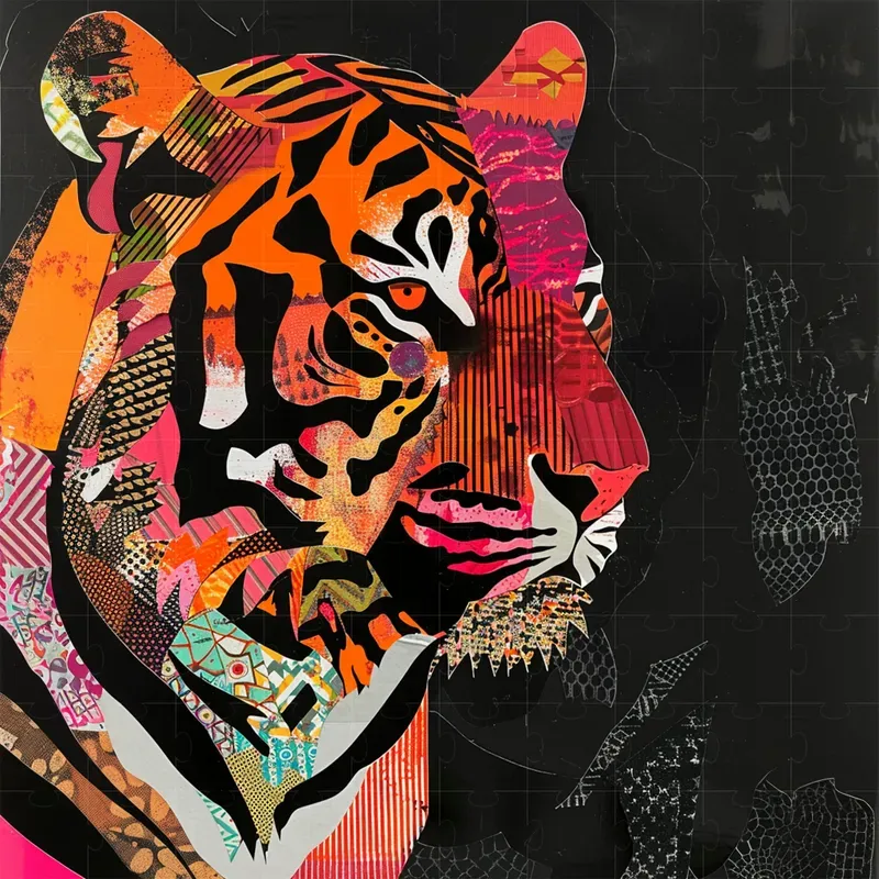 Bold Pop Art Collage Portrait Designs Midjourney Prompt | PromptBase