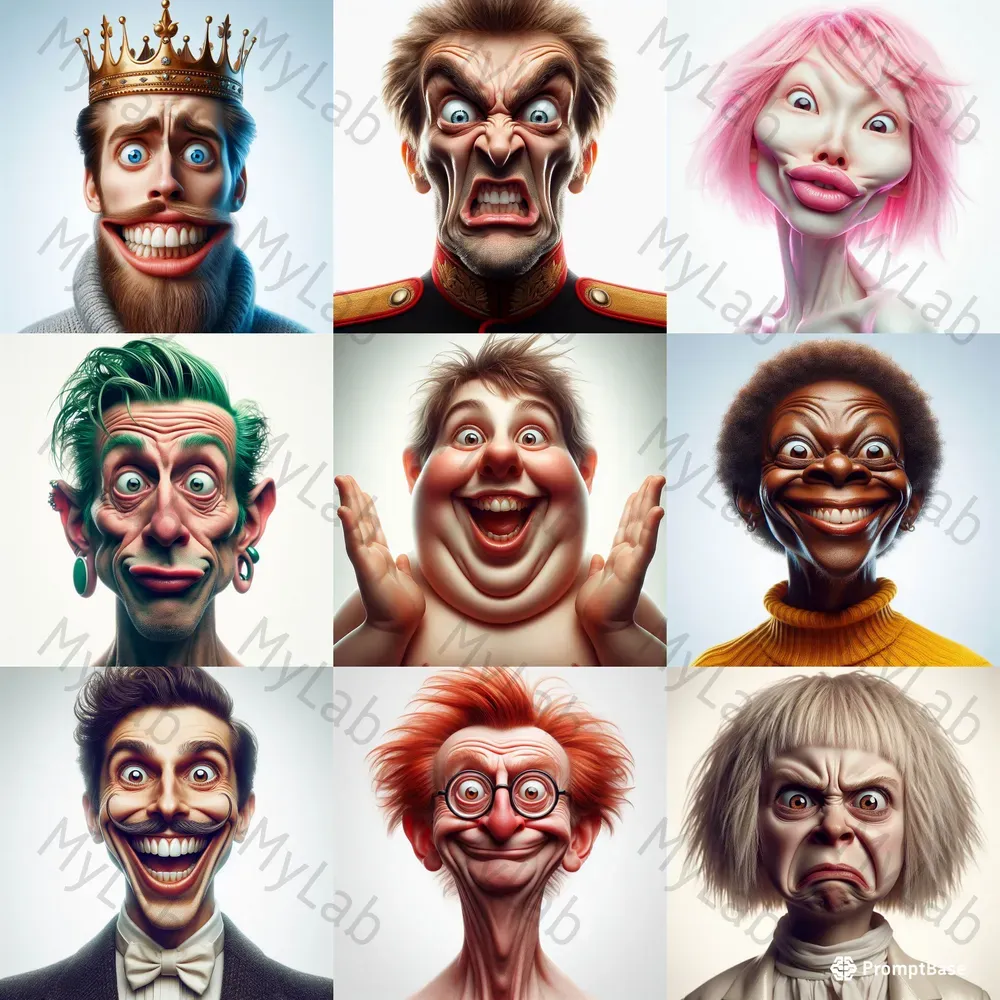 Exaggerate Ridiculous Portraits DALL·E Prompt | PromptBase