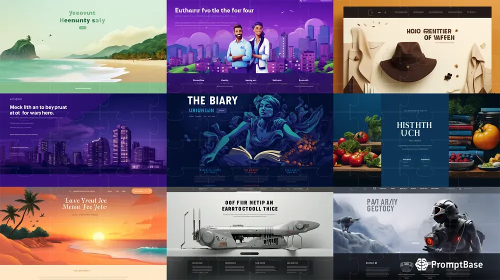 Vibrant Webpage Hero Zones Midjourney Prompt | PromptBase