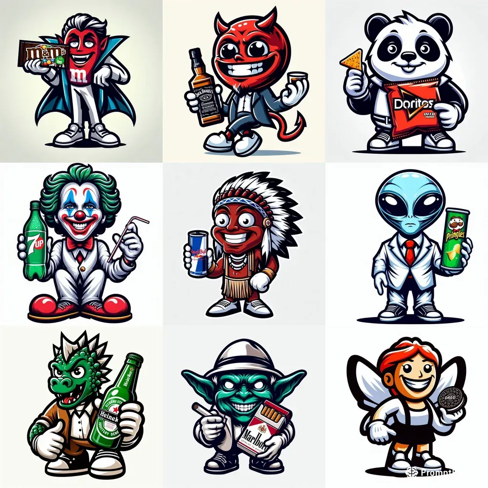 Iconic Product Cool Mascots DALL·E Prompt | PromptBase