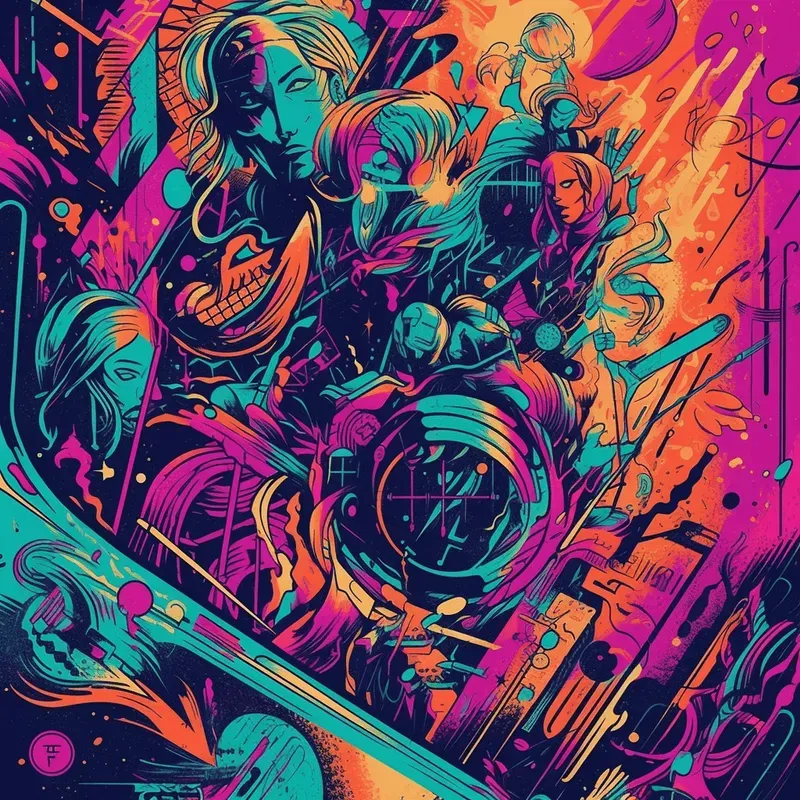 Dynamic Neon Poster Art Midjourney Prompt | PromptBase