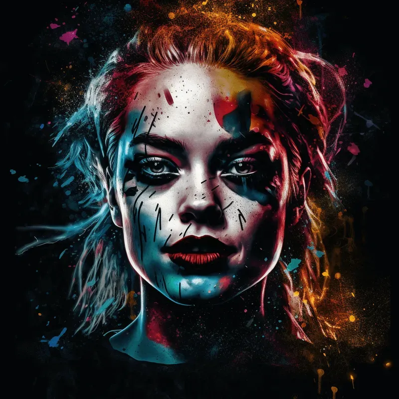 Vibrant Spray Paint Portraits Midjourney Prompt | PromptBase