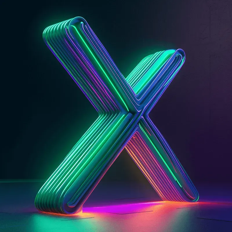 Bold Neon 3D Letters Midjourney Prompt | PromptBase