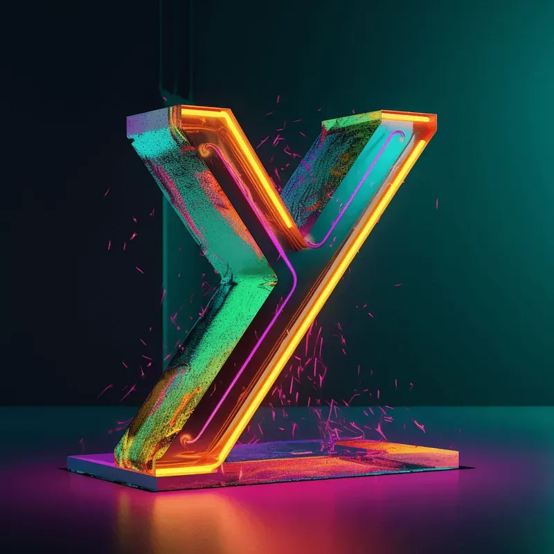 Bold Neon 3D Letters Midjourney Prompt | PromptBase