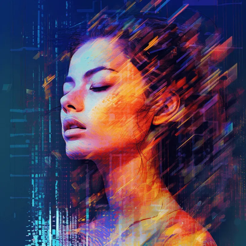 Glitch Art Characters Midjourney Prompt | PromptBase