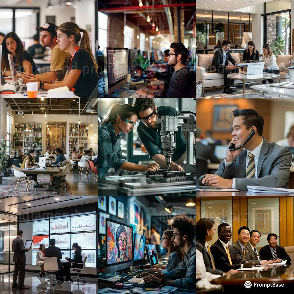 Workplace Imagery For Stocks Midjourney Prompt | PromptBase