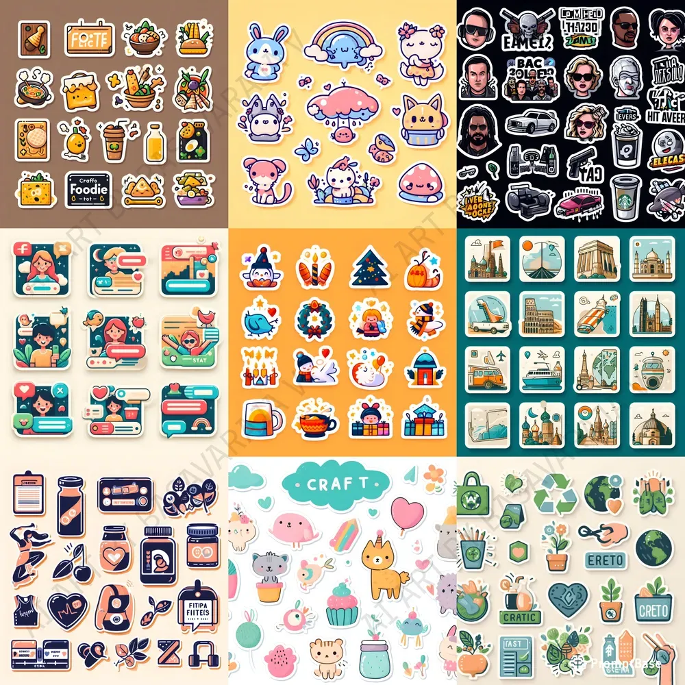 3D Stickers For Social Media DALL·E Prompt | PromptBase